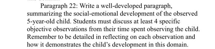 Paragraph 22: Write a well-developed paragraph, | Chegg.com