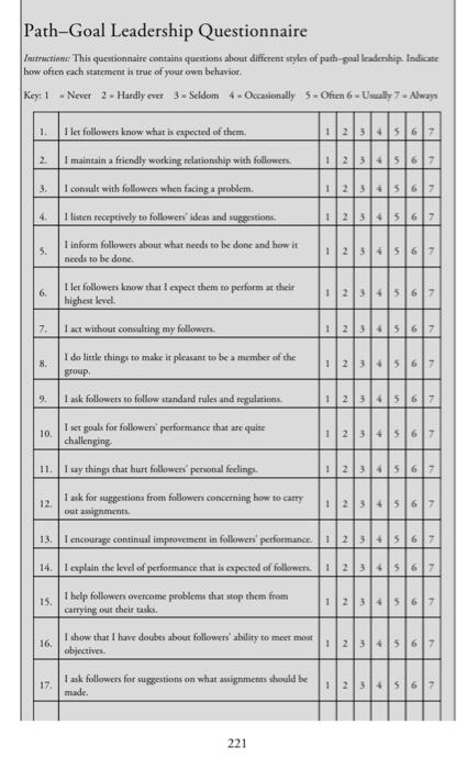 please complete the Path-Goal | Chegg.com