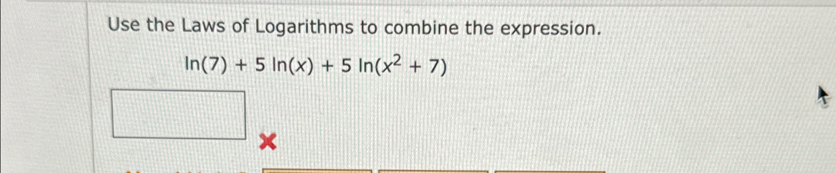 Solved Use the Laws of Logarithms to combine the | Chegg.com