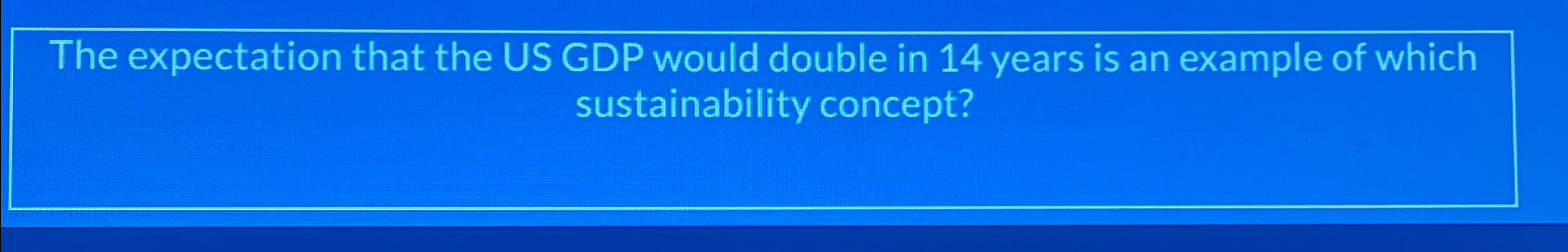 Solved The expectation that the US GDP would double in 14 | Chegg.com
