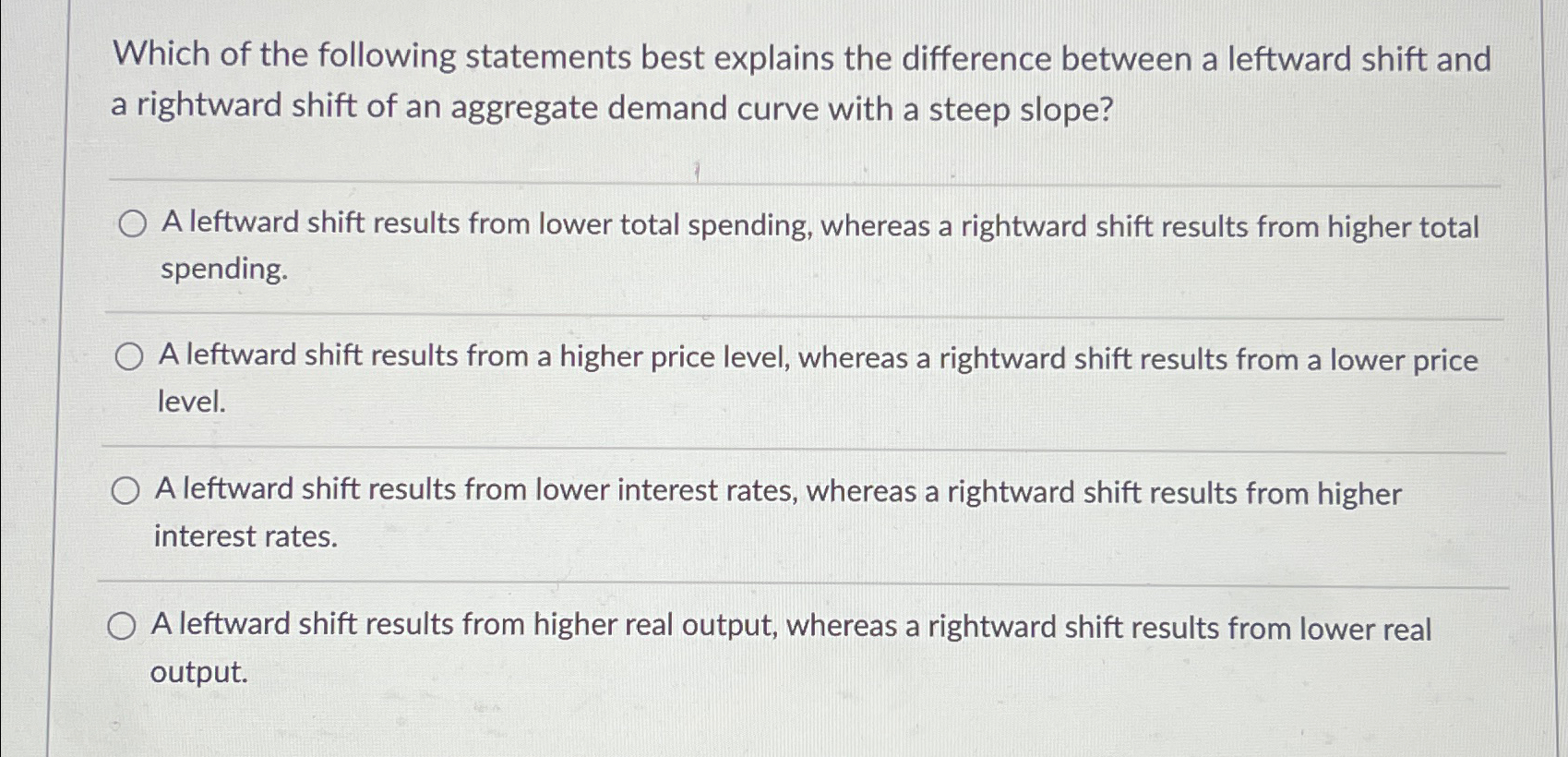 Solved Which of the following statements best explains the | Chegg.com