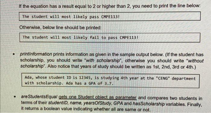 Solved Question 1 Write a class called Student.java with the | Chegg.com
