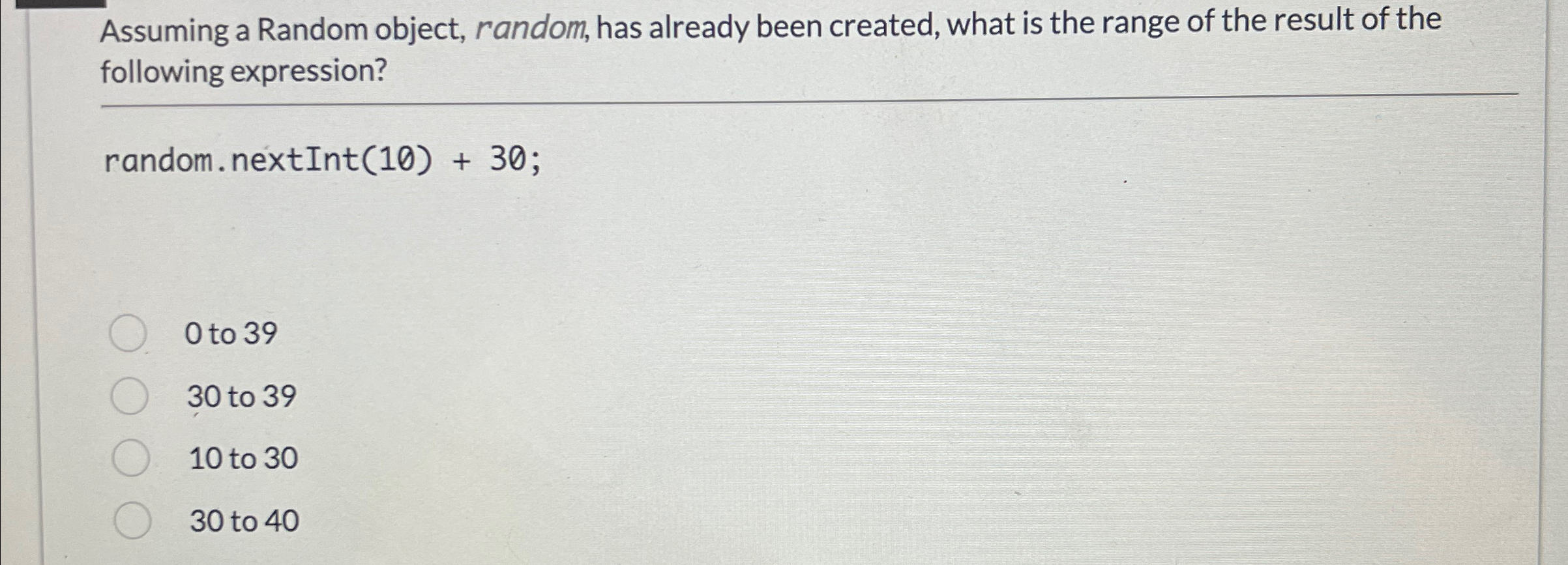 Solved Assuming a Random object, random, has already been | Chegg.com