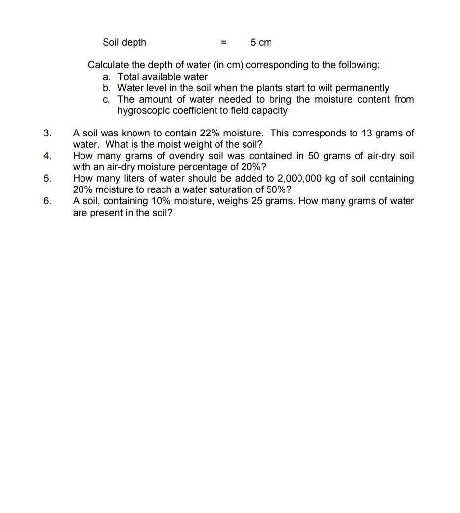 Solved Additional problem set 1. Calculation of plant | Chegg.com