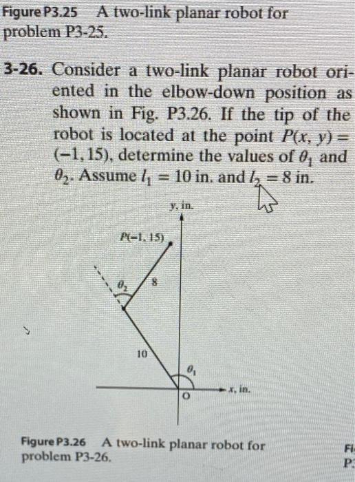 Solved Figure P3.25 A two-link planar robot for problem | Chegg.com