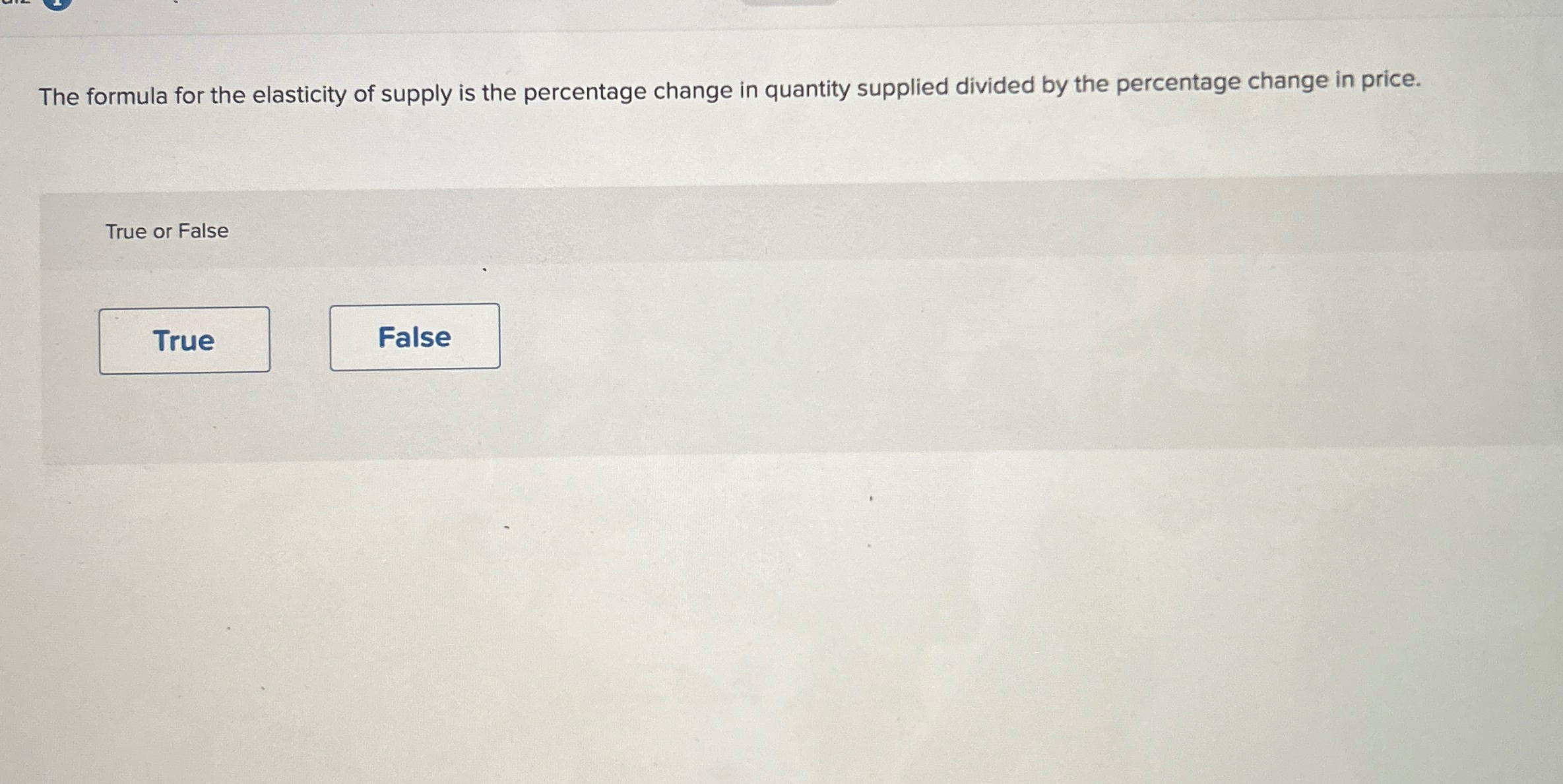 Solved The formula for the elasticity of supply is the | Chegg.com