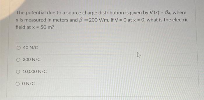 Solved The potential due to a source charge distribution is | Chegg.com