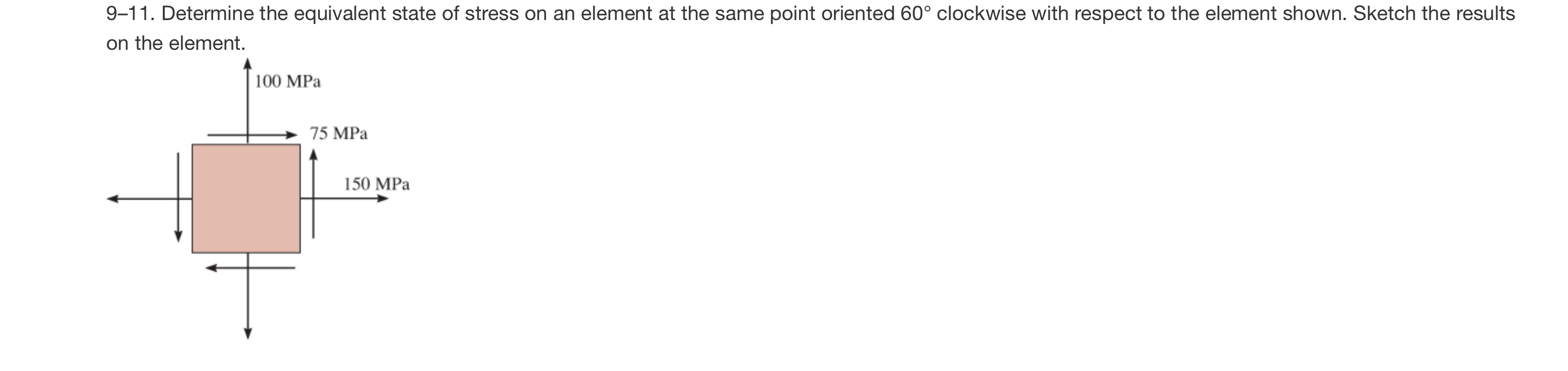 Solved SOLVE USING MOHRS CIRCLE 9-11. ﻿Determine the | Chegg.com