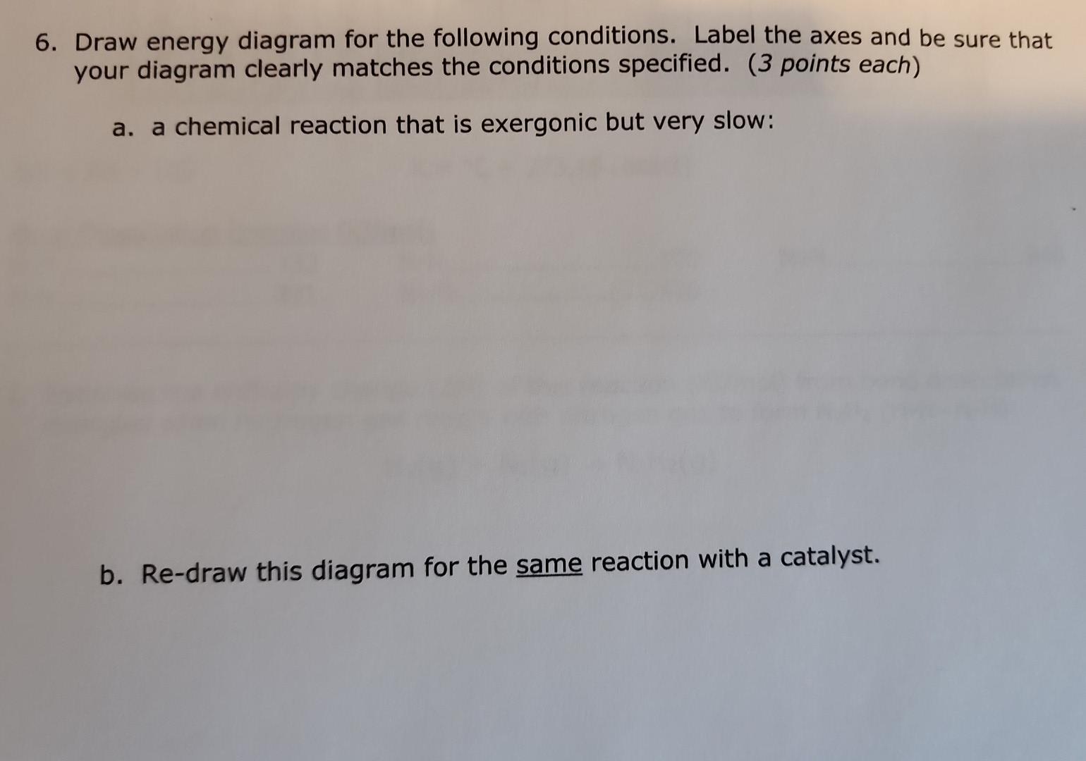 Solved 6. Draw energy diagram for the following conditions. | Chegg.com