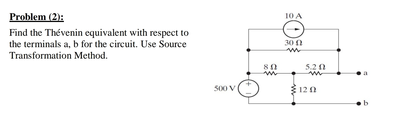 Solved Problem (2):Find the Thévenin equivalent with respect | Chegg.com