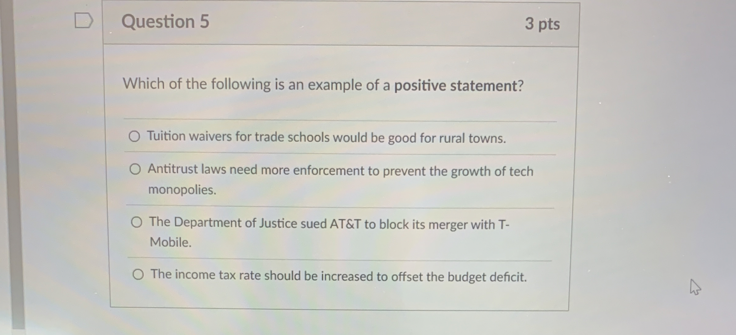 Solved Question 53 ﻿ptsWhich of the following is an example | Chegg.com