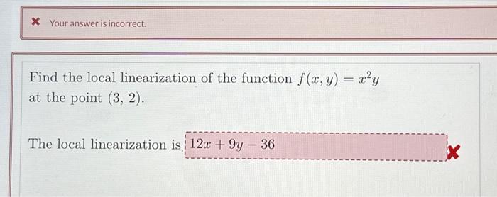 Solved Find The Local Linearization Of The Function
