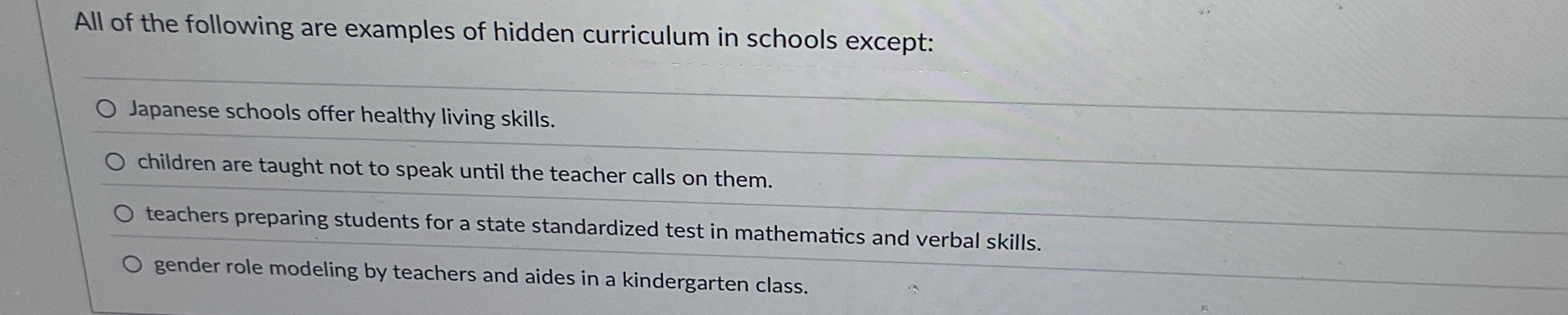 Solved All of the following are examples of hidden | Chegg.com