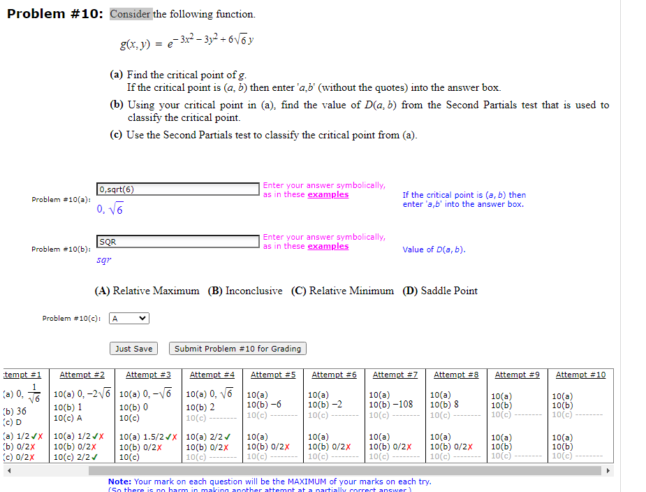 Solved Problem # 10: Consider the following | Chegg.com