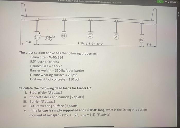 Solved The cross section above has the following properties: | Chegg.com