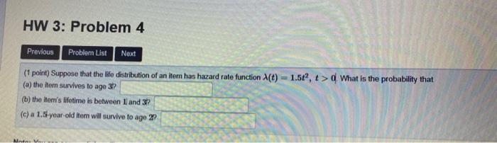 Solved HW 3: Problem 4 Previous Problem List Next (1 point) | Chegg.com