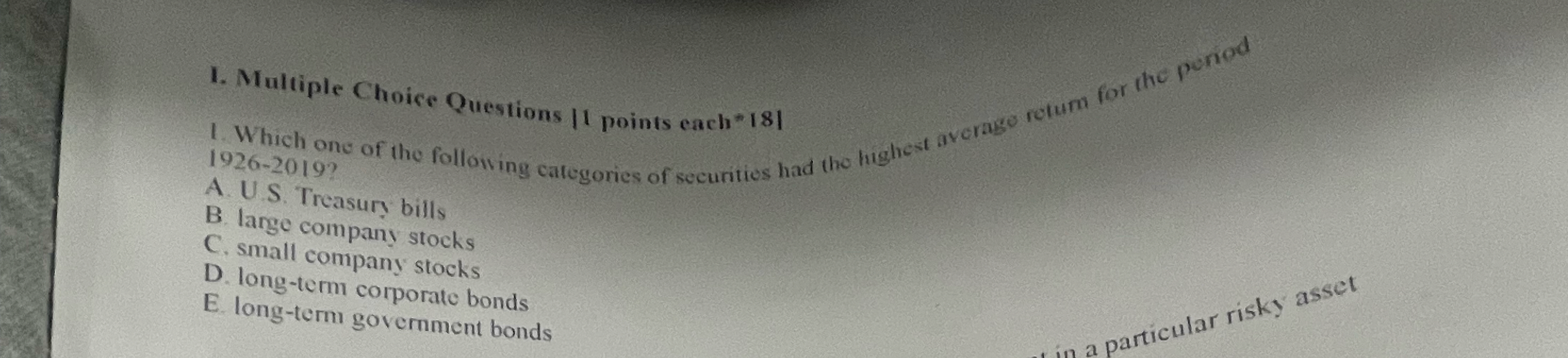 Solved Multiple Choice Questions |1| ﻿points each* 181Which | Chegg.com