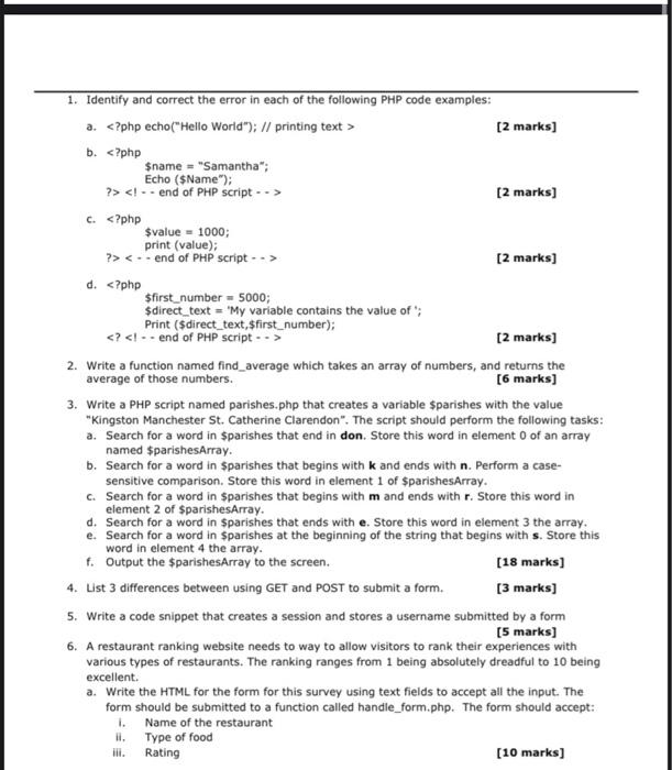 Solved 1. Identify and correct the error in each of the | Chegg.com