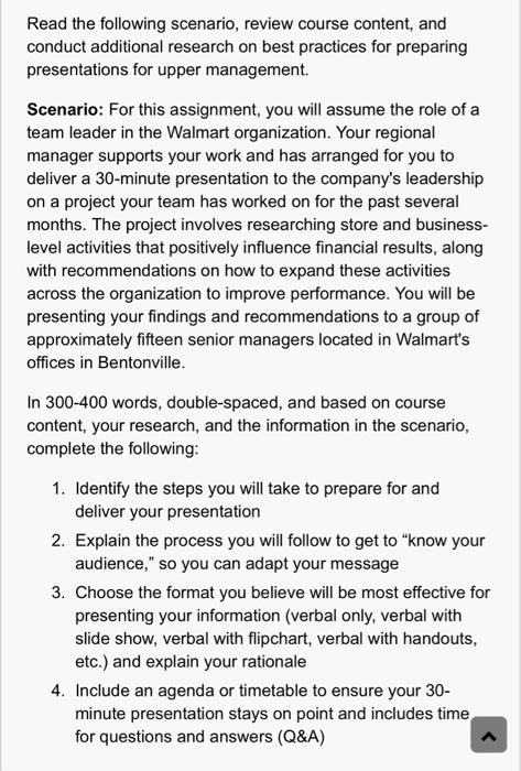 Solved Read the following scenario, review course content, | Chegg.com