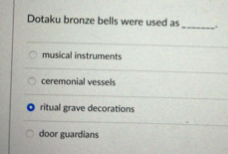 Solved Dotaku bronze bells were used as q,q,musical | Chegg.com
