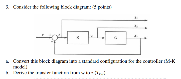 3. Consider the following block diagram: (5 points) | Chegg.com