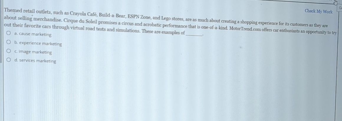 Solved Themed retail outlets, such as Crayola Café, | Chegg.com