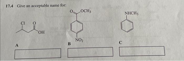 Solved 17.4 Give an acceptable name for: | Chegg.com