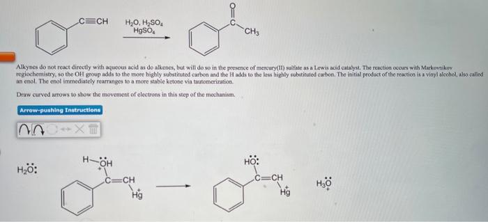 Solved CECH H2O. H2SO4 HgSo. CH3 Alkynes do not react | Chegg.com