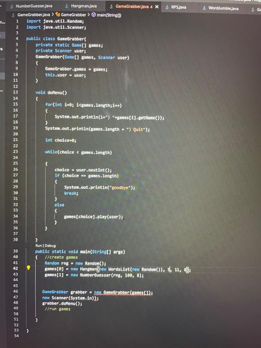 Solved RPS Java WordRumble java 1 NumberGuesser.java | Chegg.com