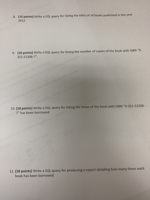 Solved The following tables form part of a data base held in | Chegg.com