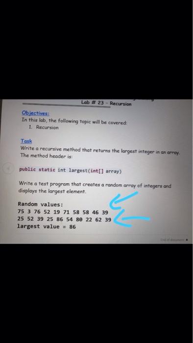 Solved Lab # 23 - Recursion Objectives: In this lab, the | Chegg.com