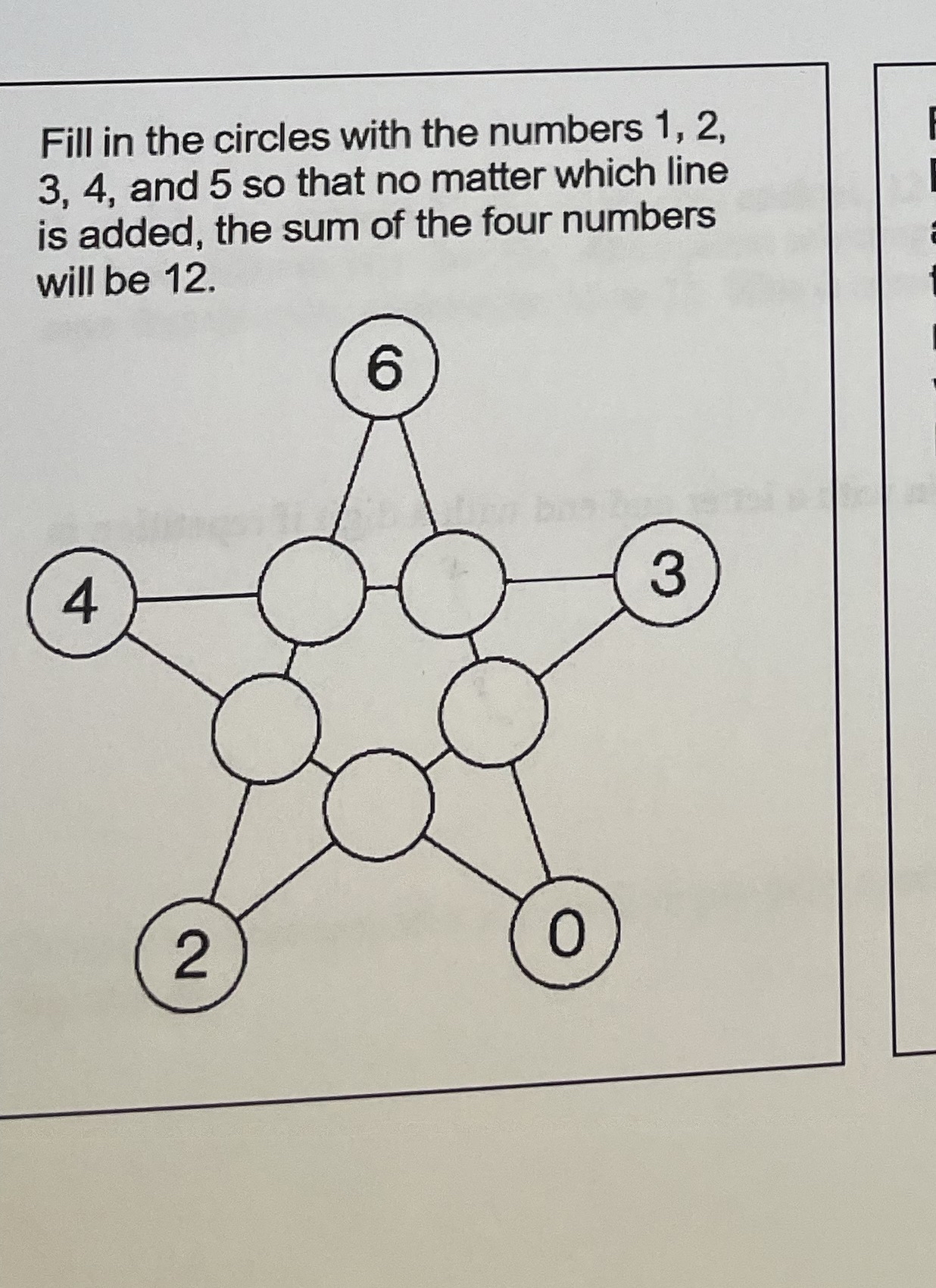 Solved Fill in the circles with the numbers 1,2 , 3,4 , ﻿and | Chegg.com