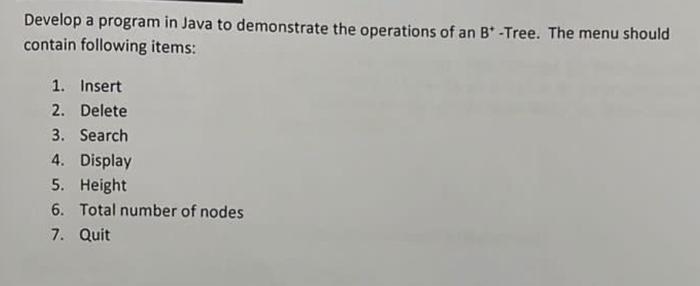 Solved Develop a program in Java to demonstrate the | Chegg.com
