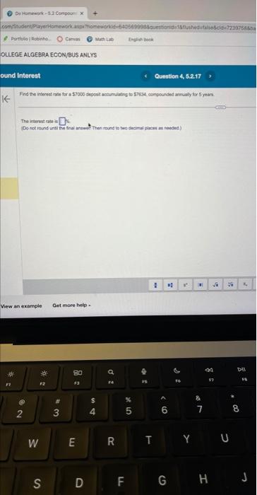 Solved The Interest Rate In Chegg