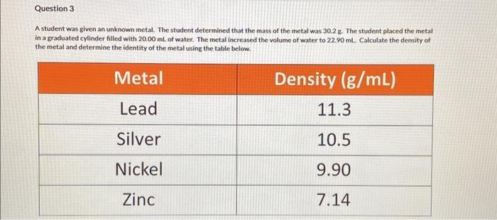 Part 1: Volume and Density Measurements (Liquid) 1 | Chegg.com