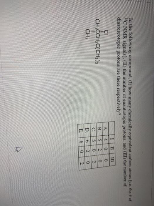 Solved In the following compound, (I) how many chemically | Chegg.com