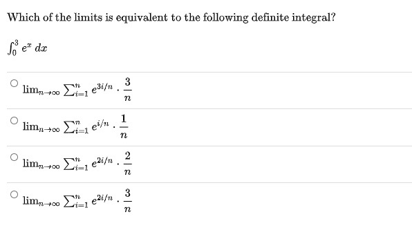 Solved Which of the limits is equivalent to the following | Chegg.com