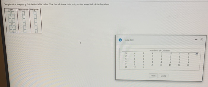 Solved Complete the frequency distribution table below. Use | Chegg.com