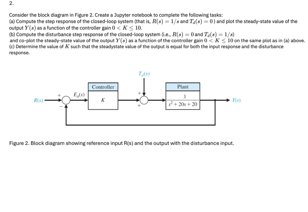 Solved Consider the block diagram in Figure 2. ﻿Create a | Chegg.com