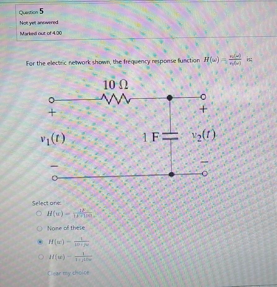 Solved For the electric network shown, the frequency | Chegg.com