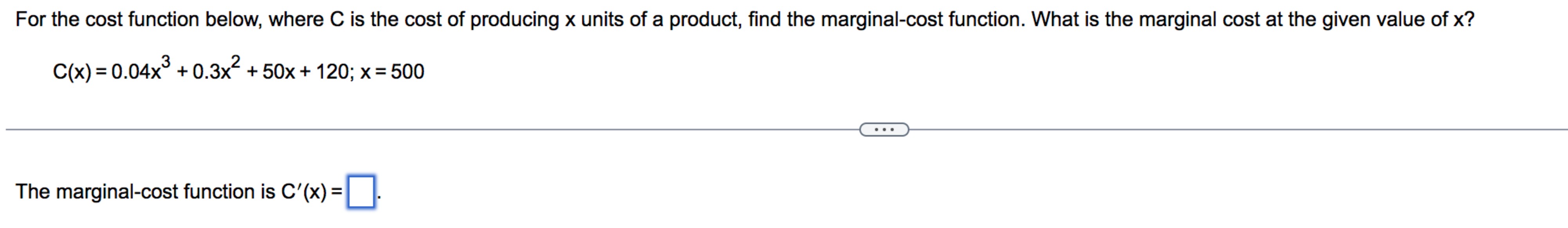 Solved For the cost function below, where C ﻿is the cost of | Chegg.com