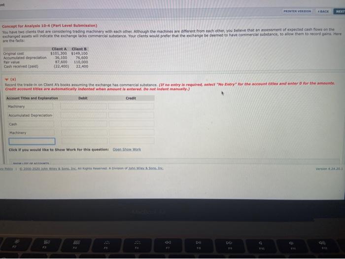 Solved ent PRINTER VERSION Concept for Analyse 10-4 (Part | Chegg.com