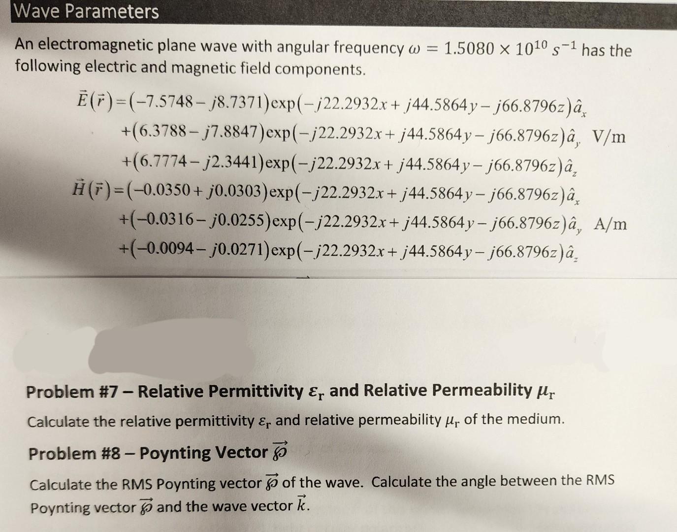 Solved An electromagnetic plane wave with angular frequency | Chegg.com