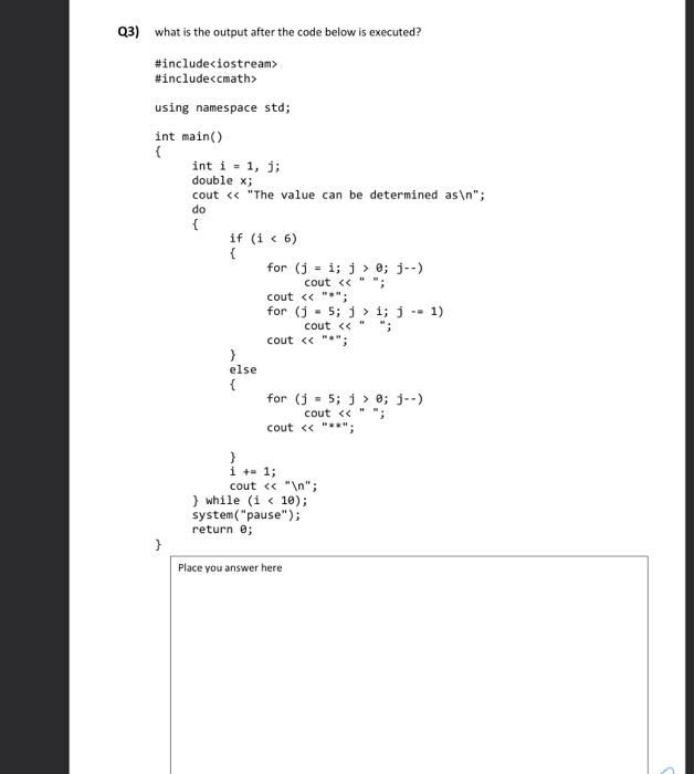 Solved what is the output after the code below is executed? | Chegg.com