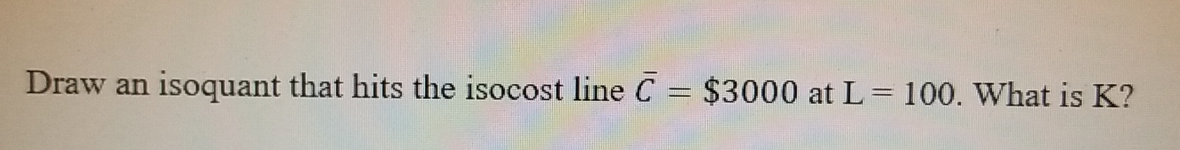 Draw an isoquant that hits the isocost line | Chegg.com