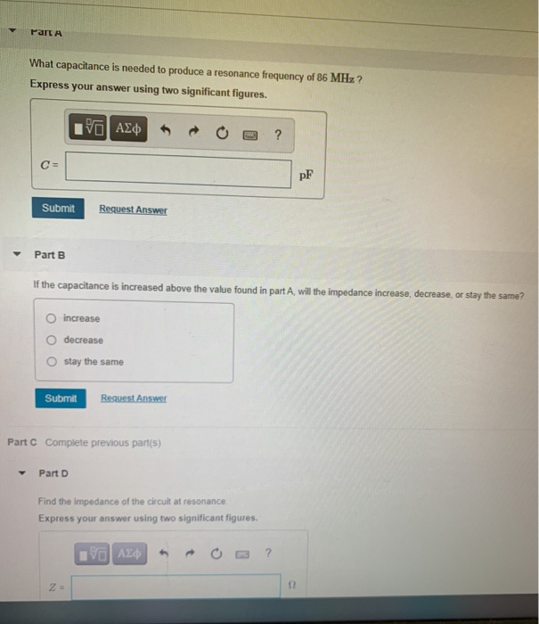 Solved Ip Tuning A Radio A Radio Tuning Circuit Contains An