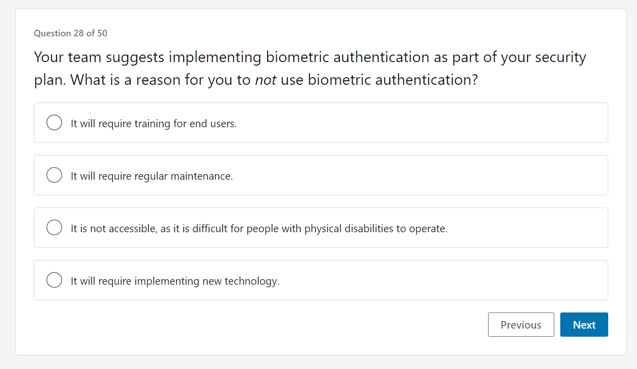 Solved Question 28 ﻿of 50Your team suggests implementing | Chegg.com