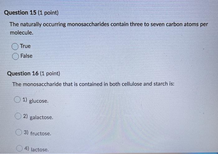 Solved Question 15 (1 point) The naturally occurring | Chegg.com