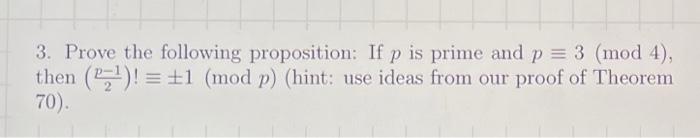 Solved 3. Prove the following proposition: If p is prime and | Chegg.com