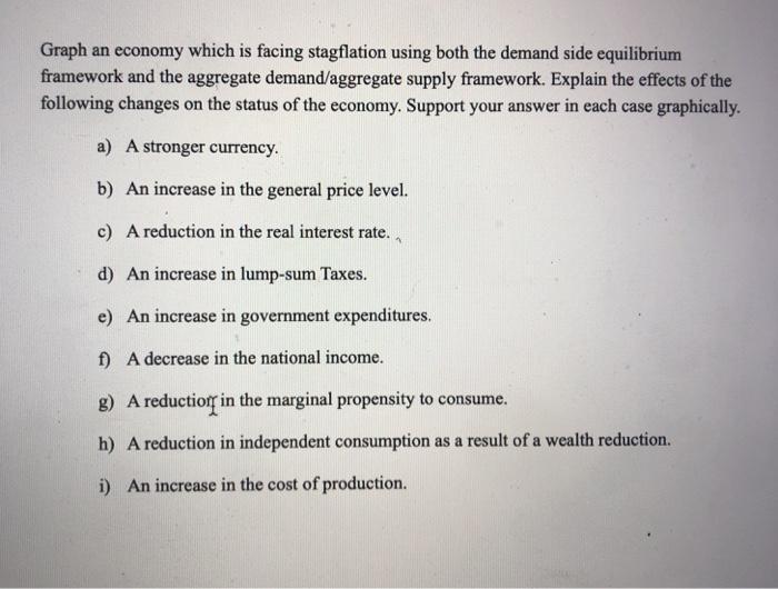 Solved Graph an economy which is facing stagflation using | Chegg.com